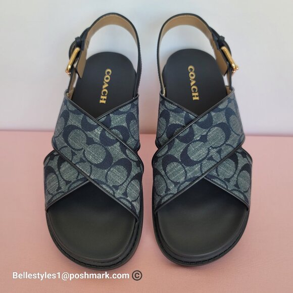 Coach | Shoes | Coach Fraser Sandal In Signature Jacquard Chambray ...